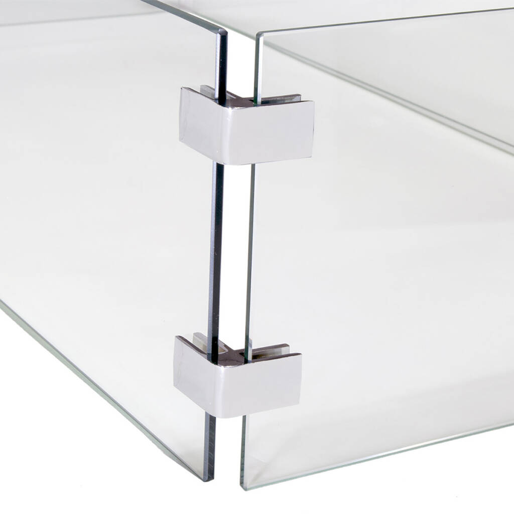 Large 42.5IN x 14.56IN Rectangle Wind Guard Glass - Electric Fireplaces ...